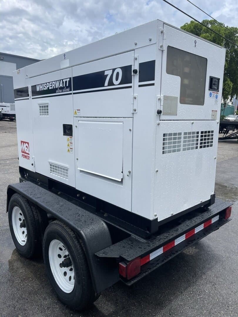 70 KVA Multiquip Whisperwatt Silent Diesel Generator Trailer Mounted ...